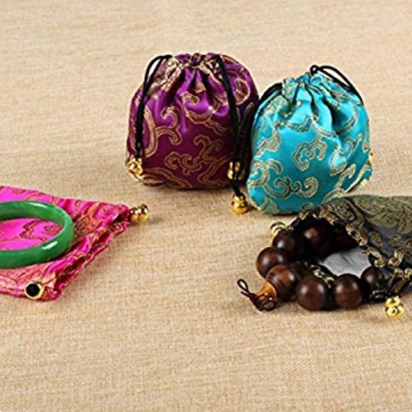 Accessories | Set Of 5 Assorted Color Jewelry Pouches | Poshmark